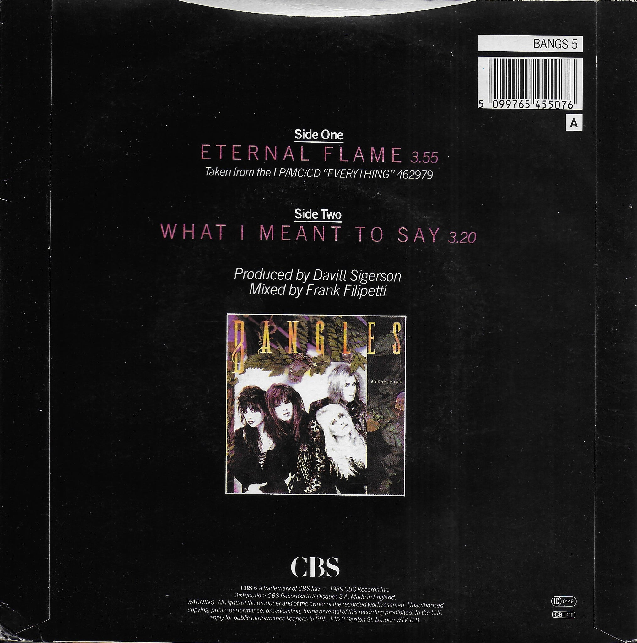 Bangles - Eternal flame (Engelse uitgave) – Vinyl On 45