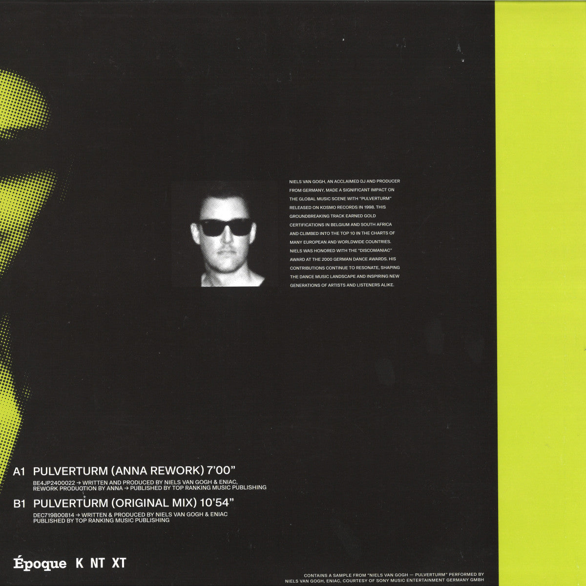 Niels Van Gogh - Pulverturm (Anna rework) (12" Maxi Single) – Vinyl On 45