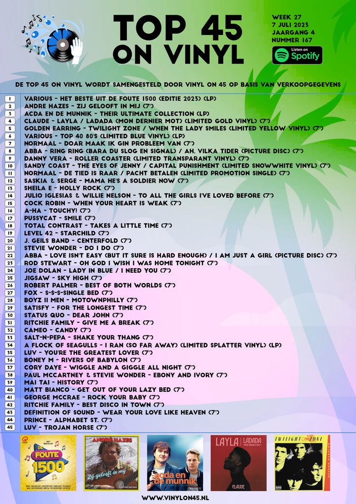 Vinyl On 45 - 45 toeren vinyl singles / 7" vinyl - 10" vinyl - LP's