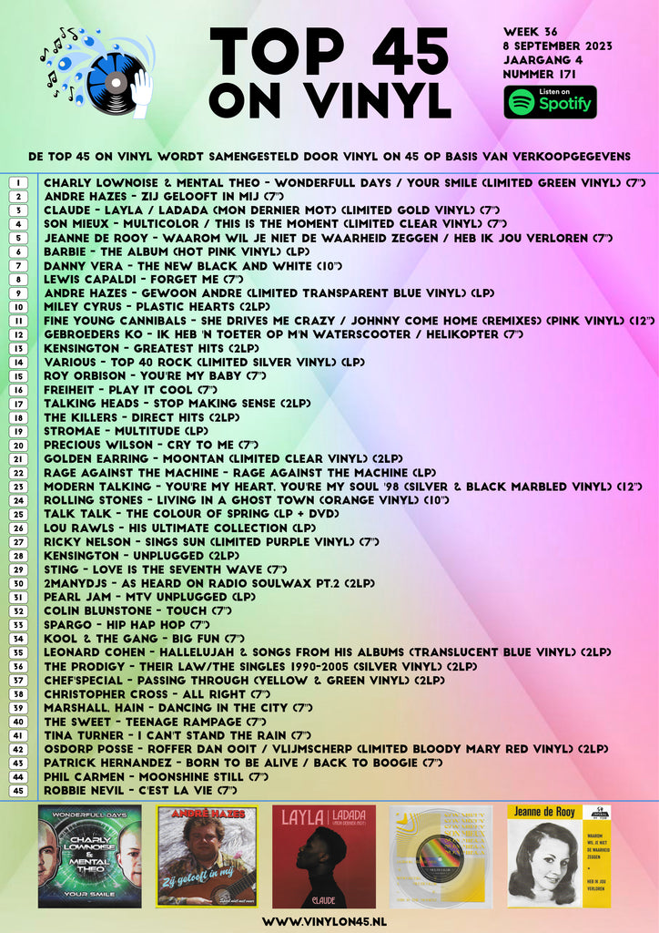 Vinyl On 45 - 45 toeren vinyl singles / 7" vinyl - 10" vinyl - LP's